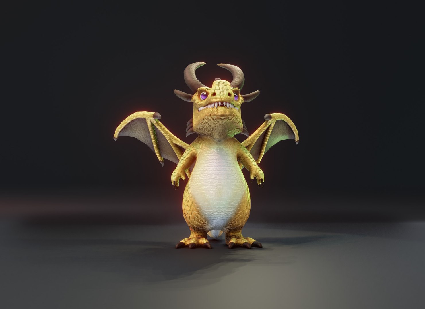3D Cartoon Brass Dragon Animated Low-poly 3D Model - TurboSquid 2194343