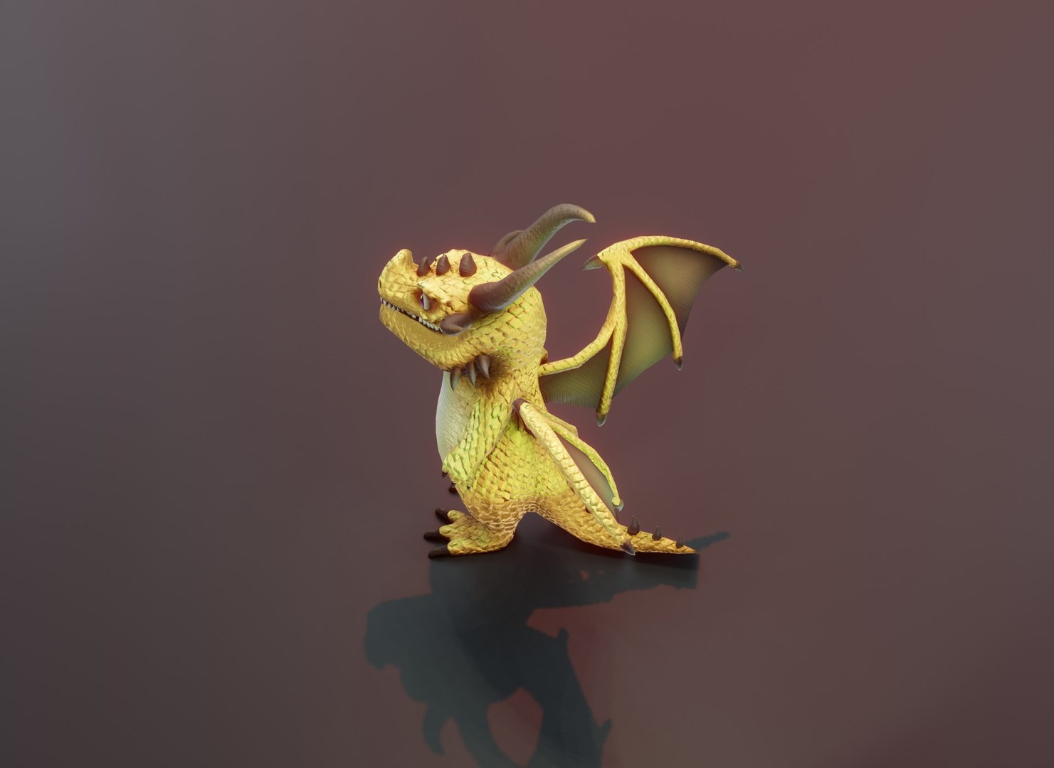 3D Cartoon Brass Dragon Animated Low-poly 3D Model - TurboSquid 2194343
