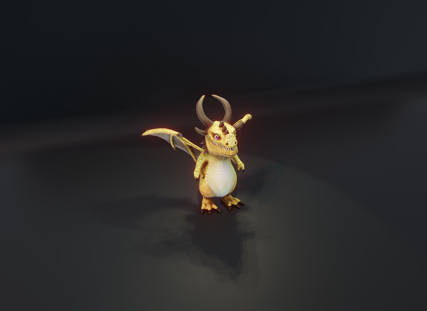 3D Cartoon Brass Dragon Animated Low-poly 3D Model - TurboSquid 2194343