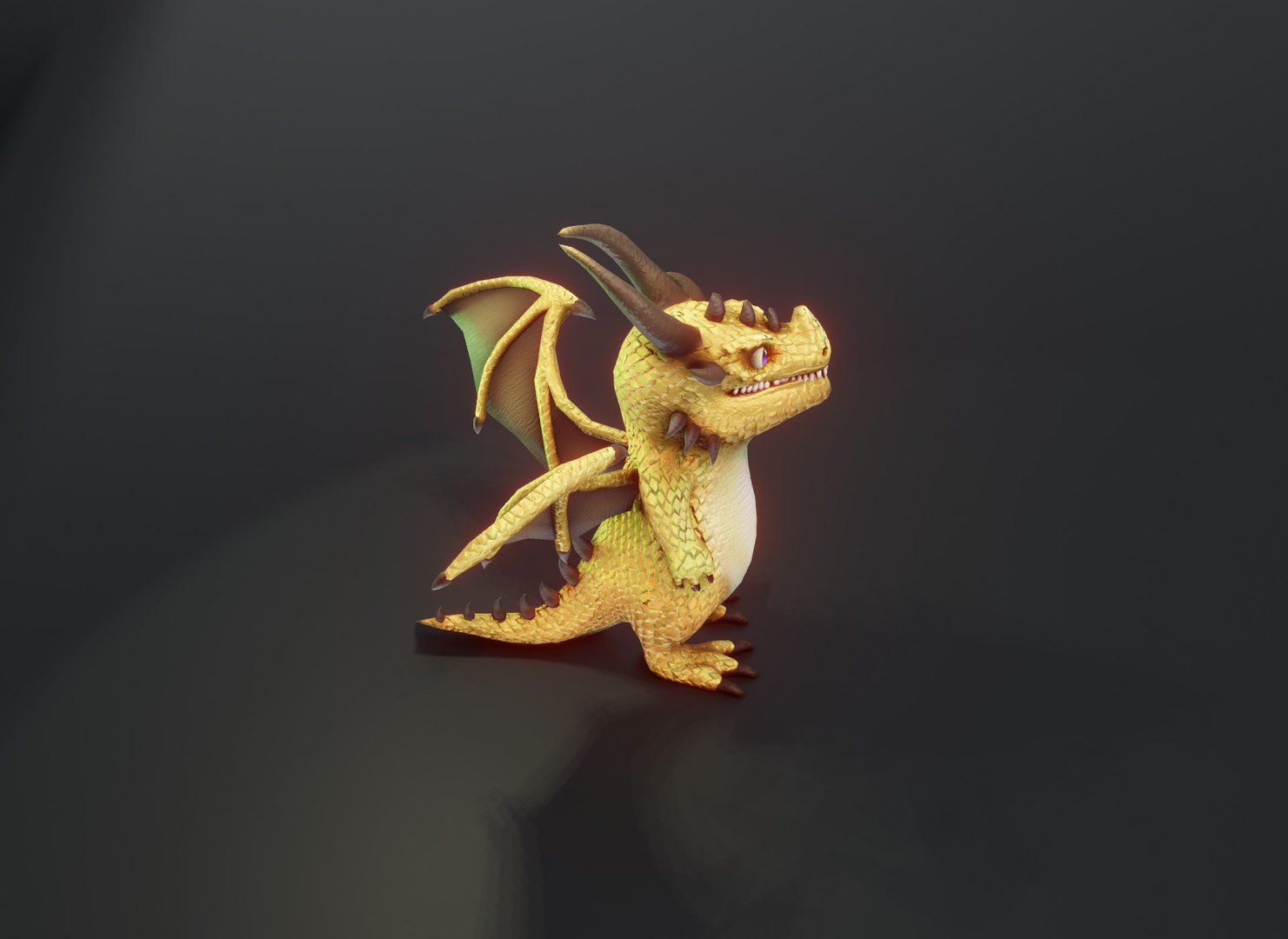 3D Cartoon Brass Dragon Animated Low-poly 3D Model - TurboSquid 2194343
