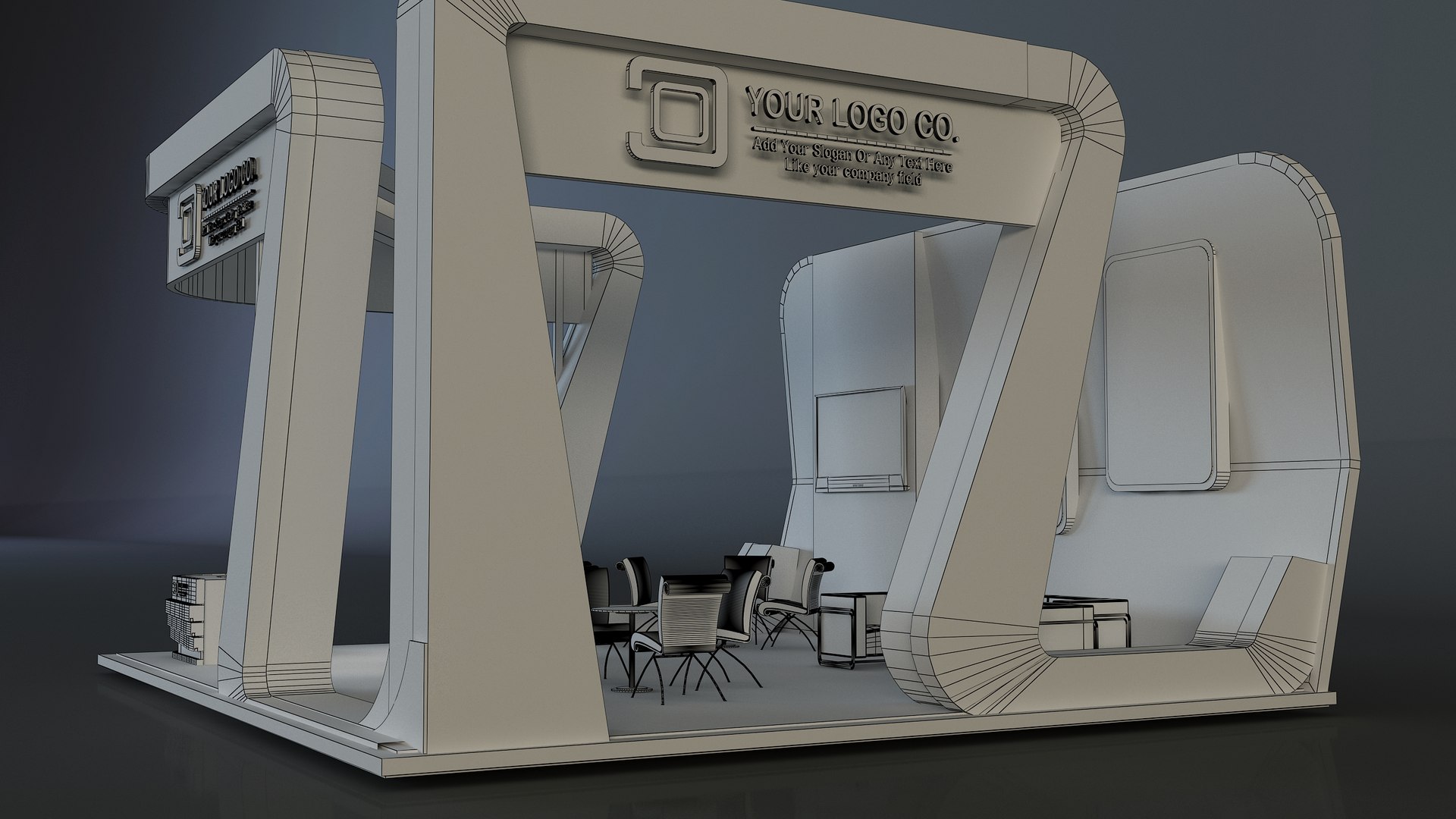 Booth Exhibition Stand A671b 3D - TurboSquid 2321327