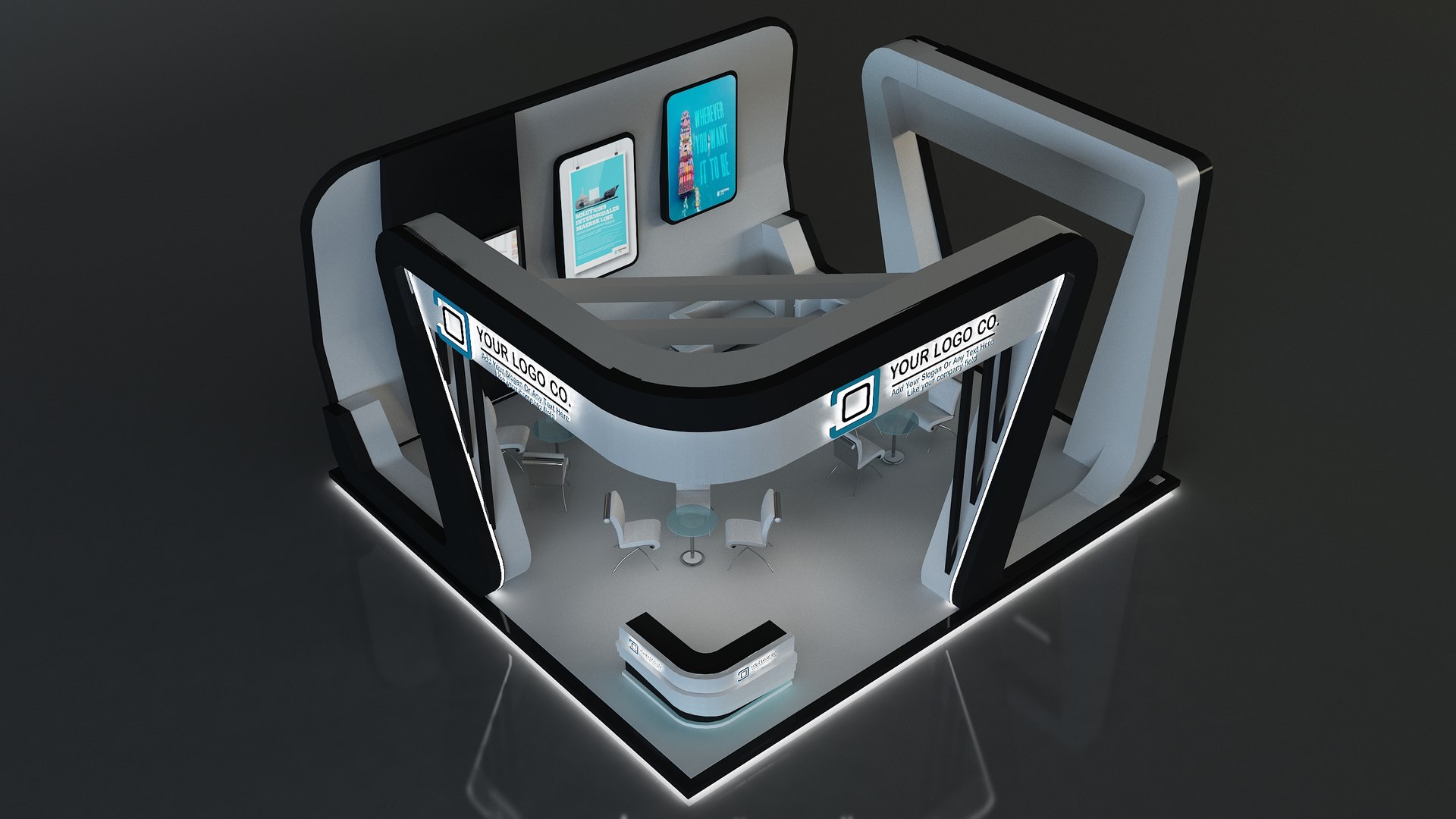 Booth Exhibition Stand A671b 3D - TurboSquid 2321327