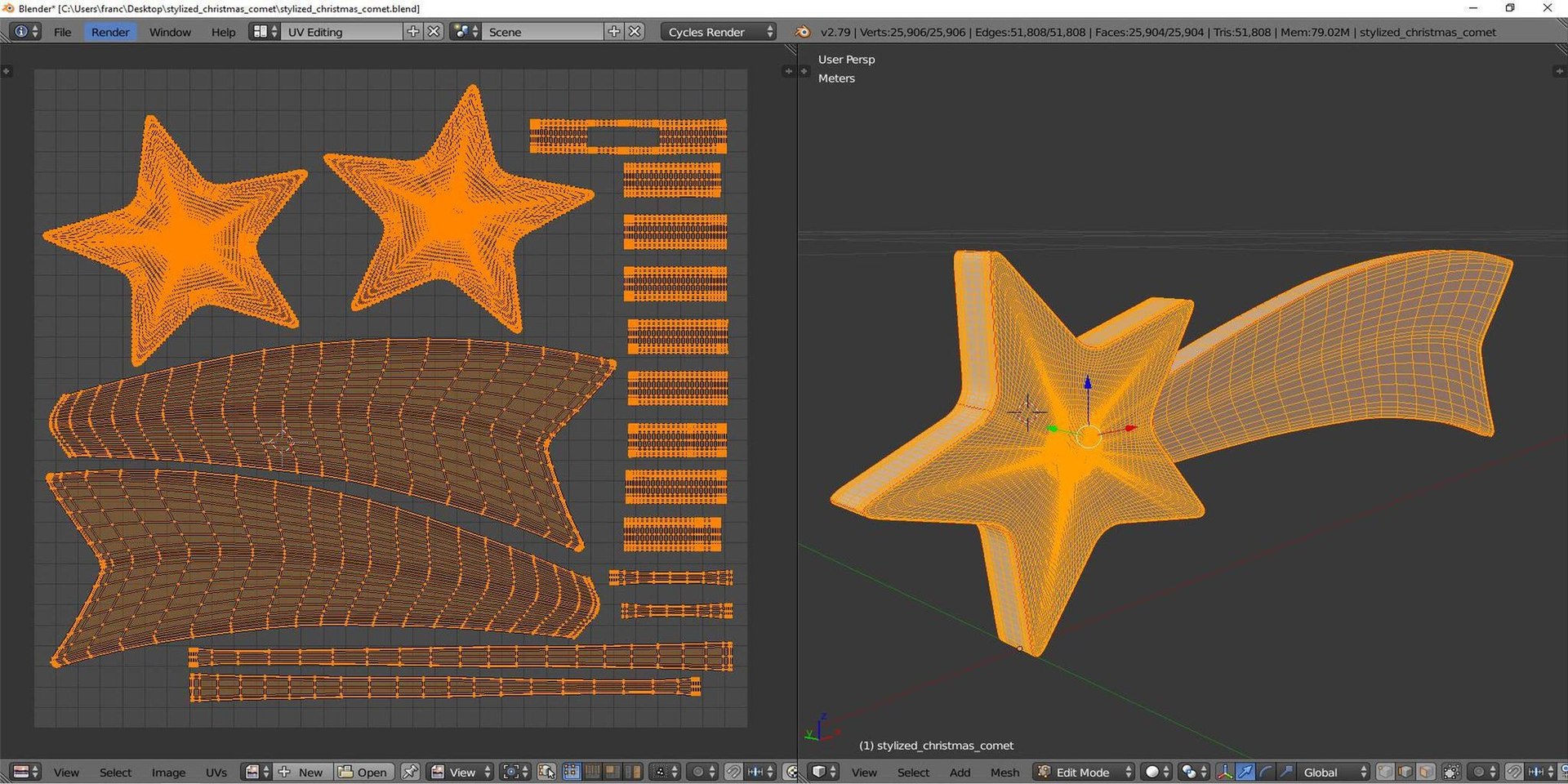 Stylized Christmas Comet 3D Model - TurboSquid 1584407