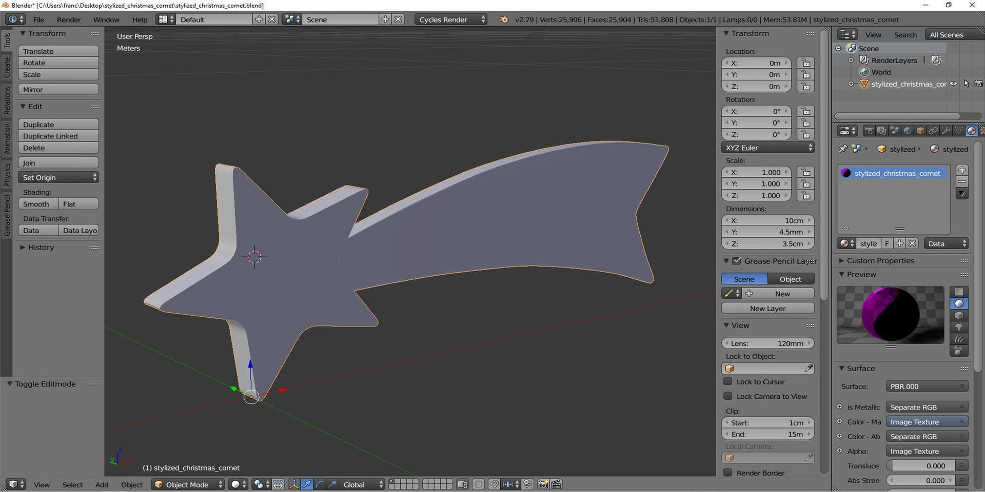 Stylized Christmas Comet 3D Model - TurboSquid 1584407