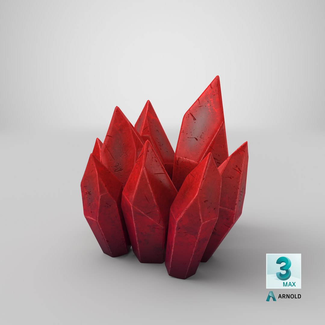 3D Red Crystals Model - TurboSquid 1453170