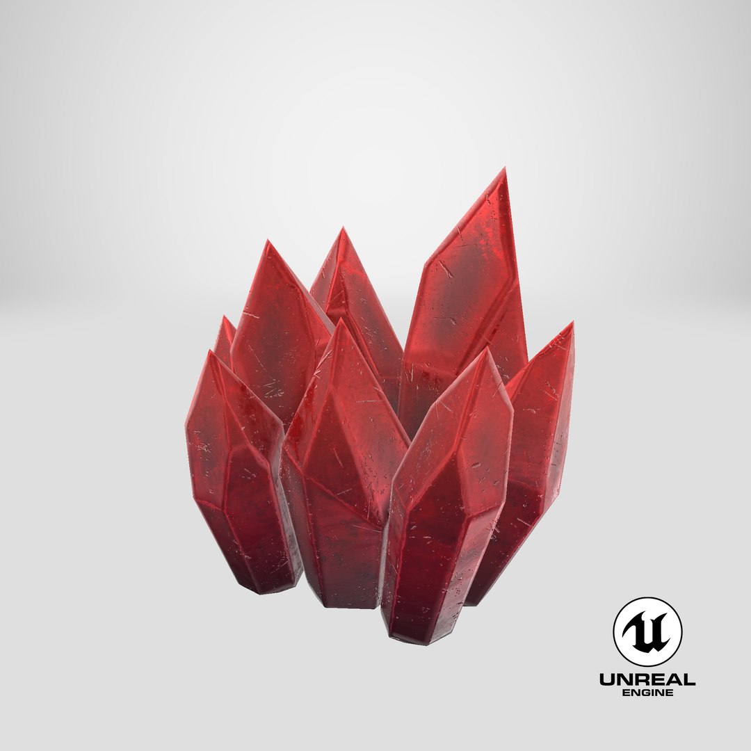 3D Red Crystals Model - TurboSquid 1453170