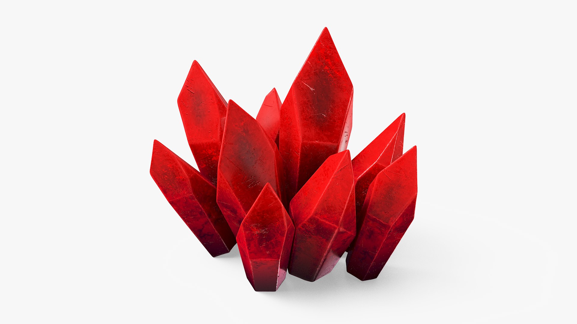 3D Red Crystals Model - TurboSquid 1453170
