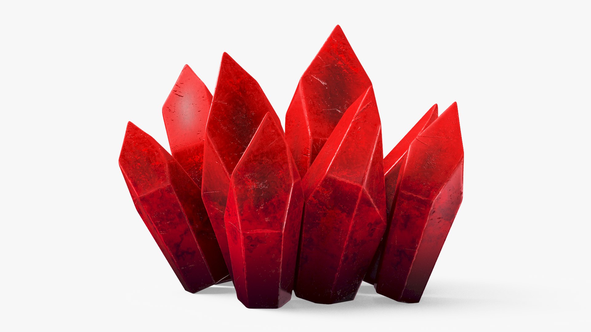 3D Red Crystals Model - TurboSquid 1453170