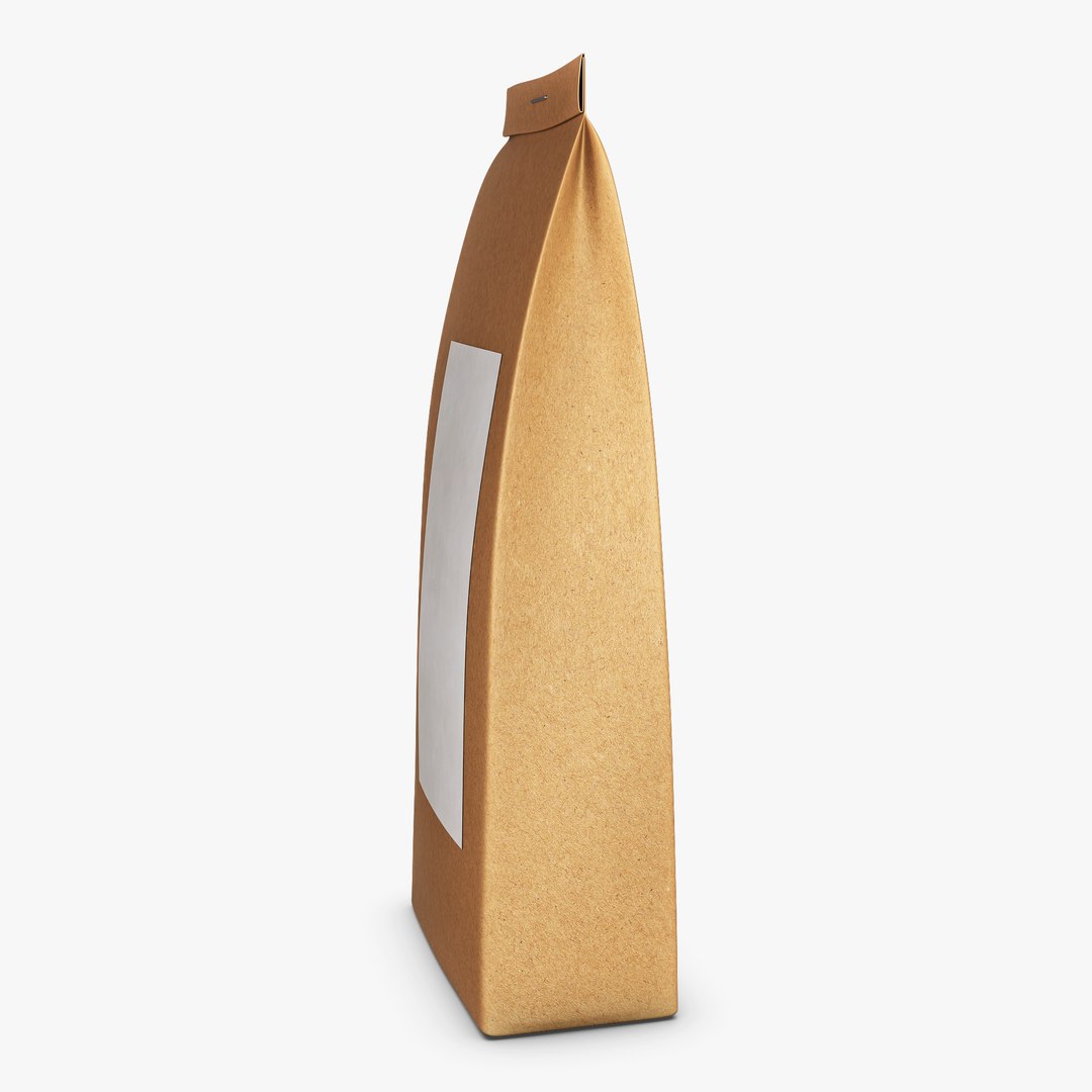Paper Bag With Label M 1 3D Model - TurboSquid 2120142