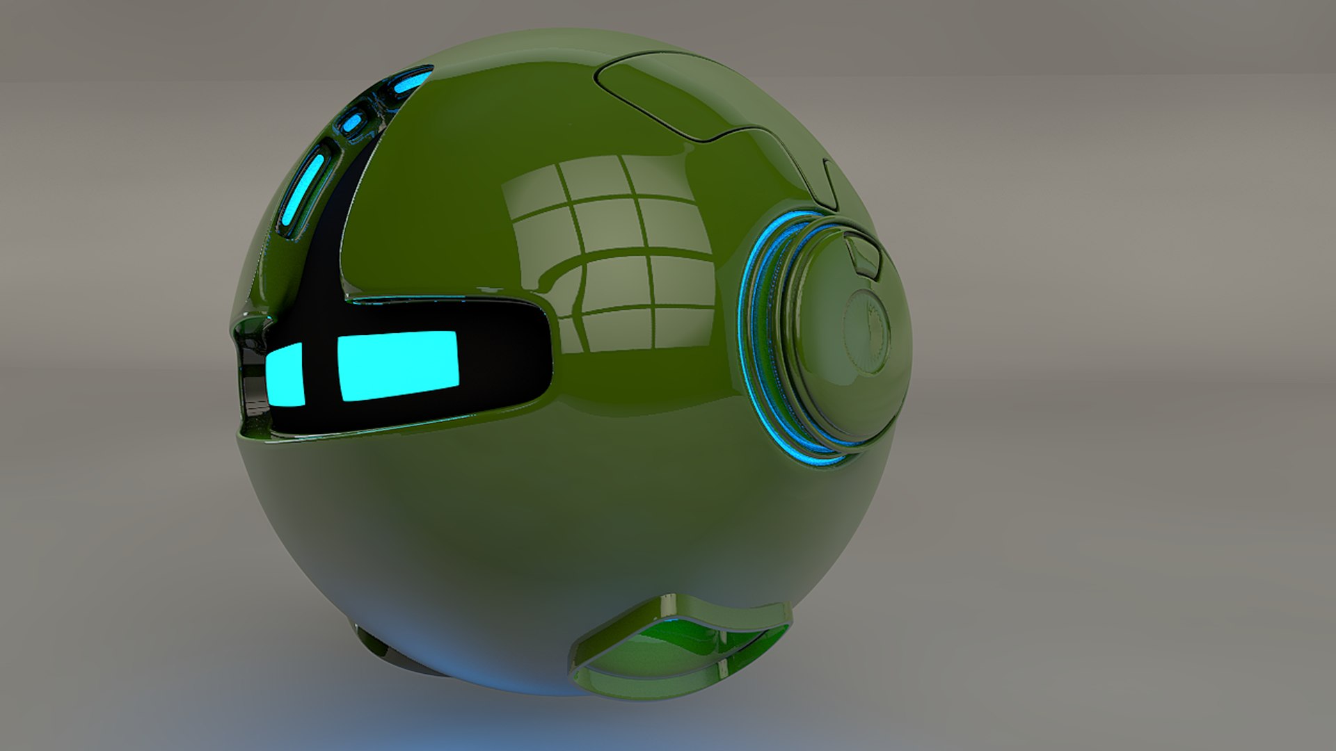 Green Robotic Pod 3d Model