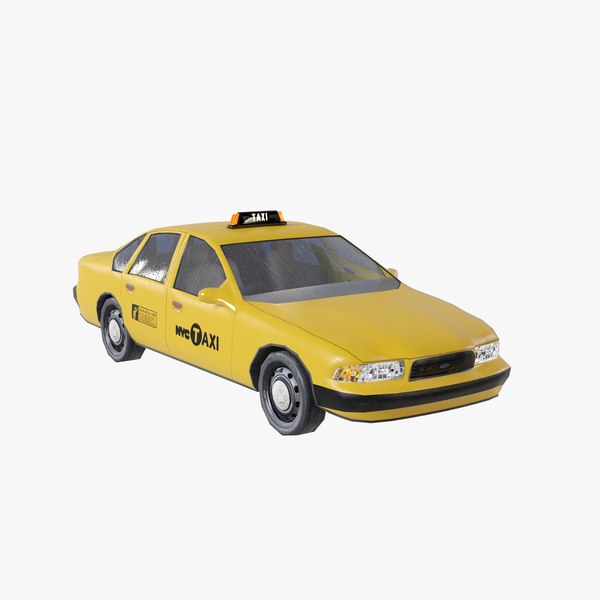 modelo 3d NYC Taxi Yellow Cab Low Poly - TurboSquid 1990981
