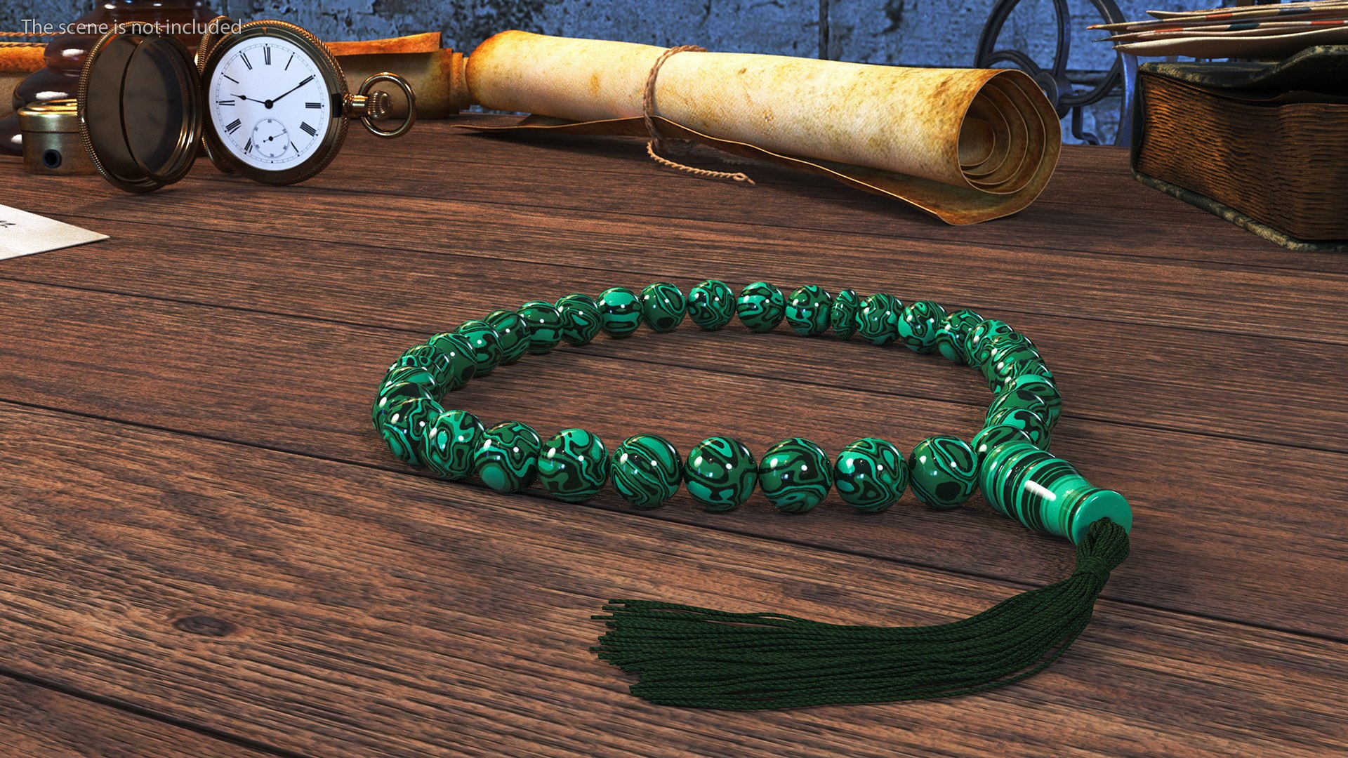 Traditional Islamic Prayer Beads With Tassel Green 3D Model ...