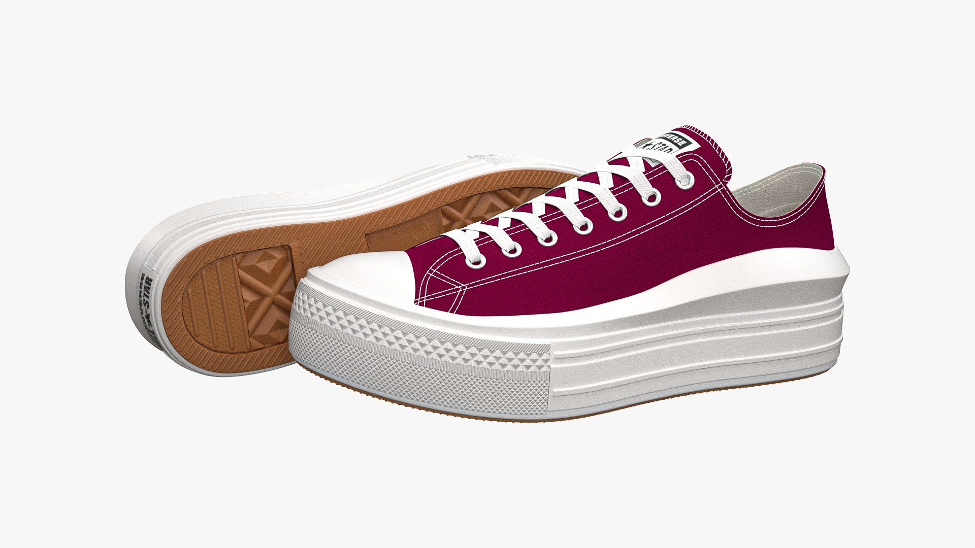 Chuck Taylor All Star Move Platform Low Top Maroon 3D - TurboSquid 2047934