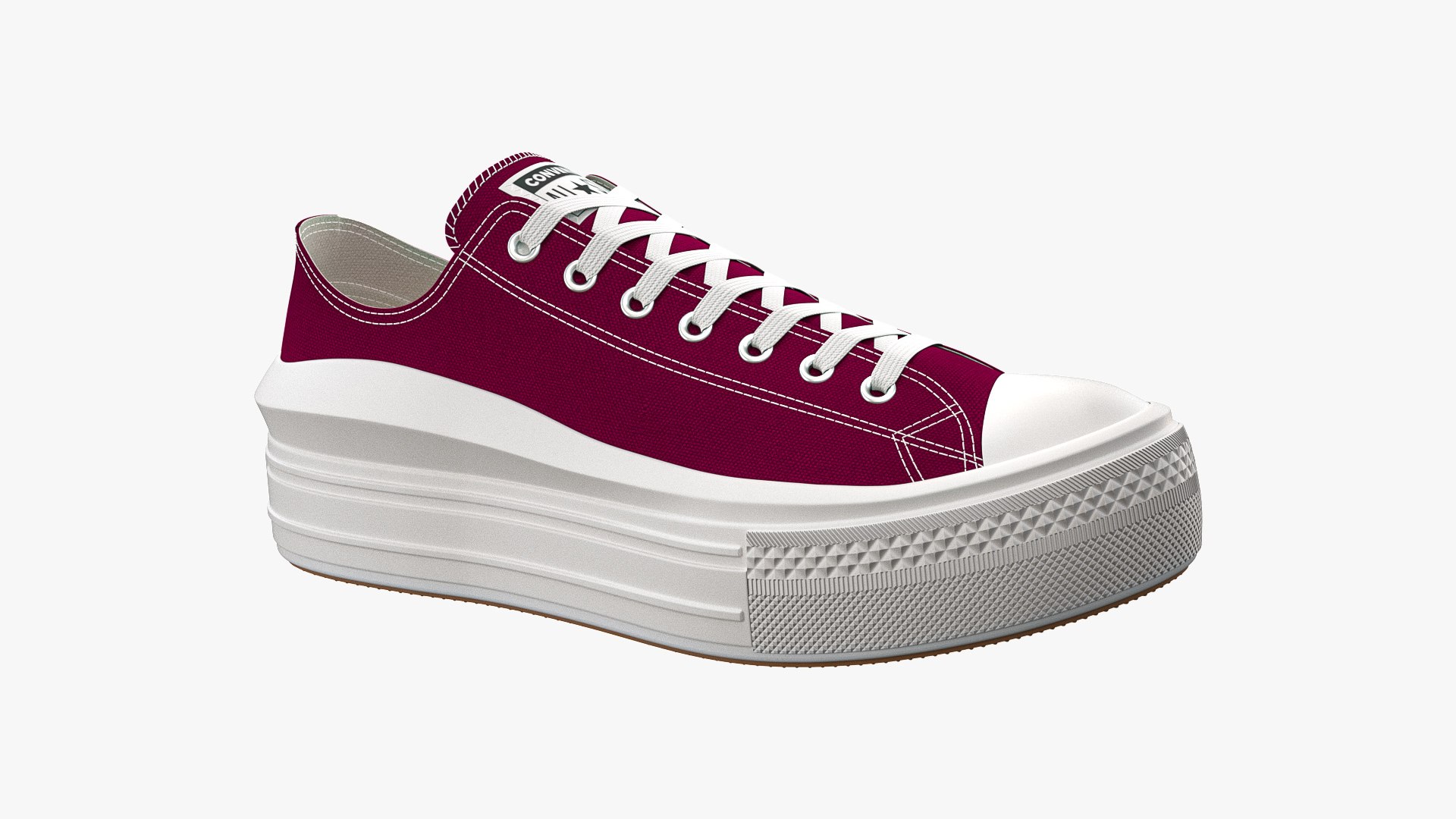 Chuck Taylor All Star Move Platform Low Top Maroon 3D - TurboSquid 2047934