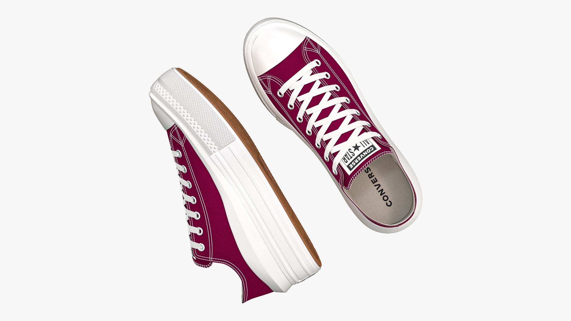 Chuck Taylor All Star Move Platform Low Top Maroon 3D - TurboSquid 2047934