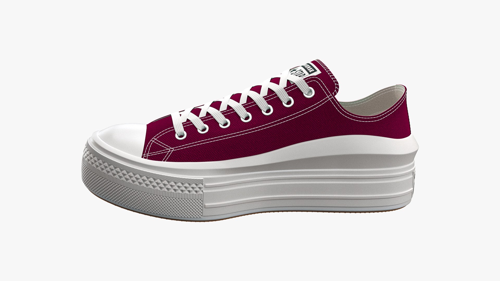 Chuck Taylor All Star Move Platform Low Top Maroon 3D - TurboSquid 2047934