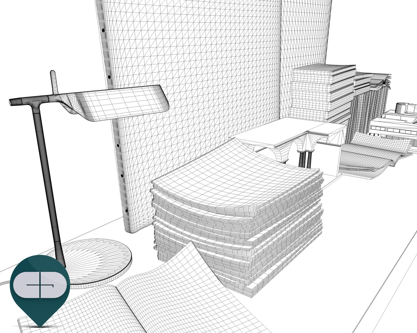 3d model of object interior set