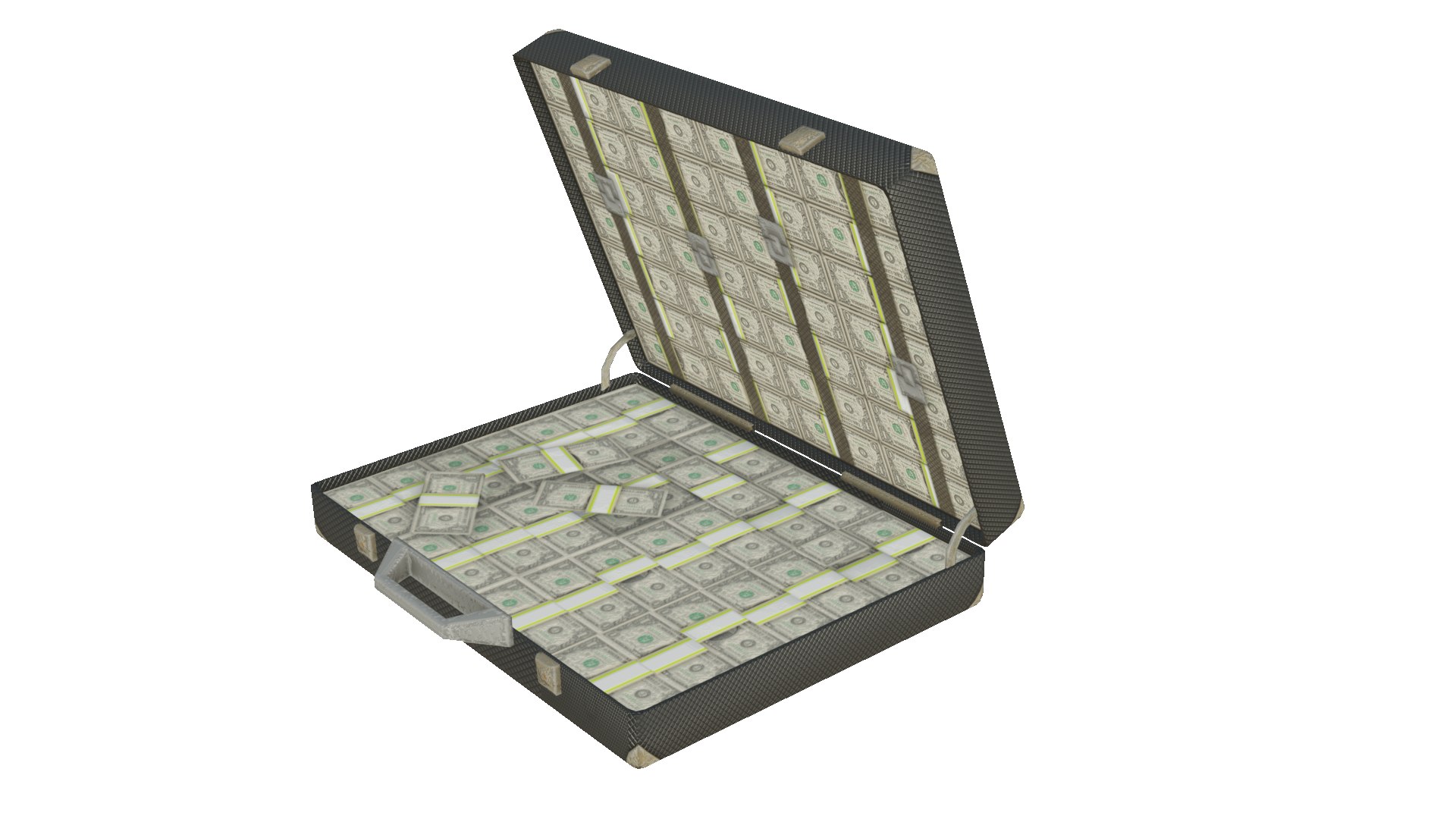 Briefcase With Money 3D Model - TurboSquid 1922919