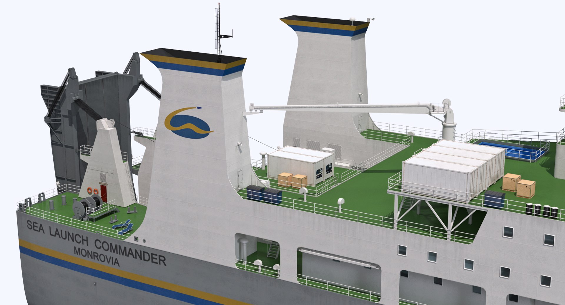 3D Rocket Launch Command Ship Model - TurboSquid 1240726