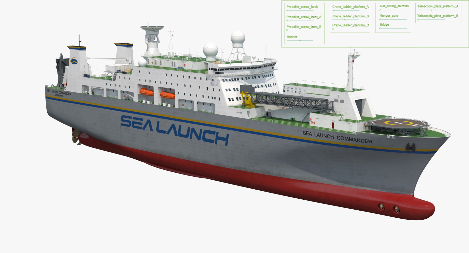 3D Rocket Launch Command Ship Model - TurboSquid 1240726