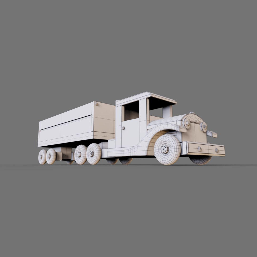 3D Simple Wood Toy Truck With Trailer DIY - TurboSquid 2281551