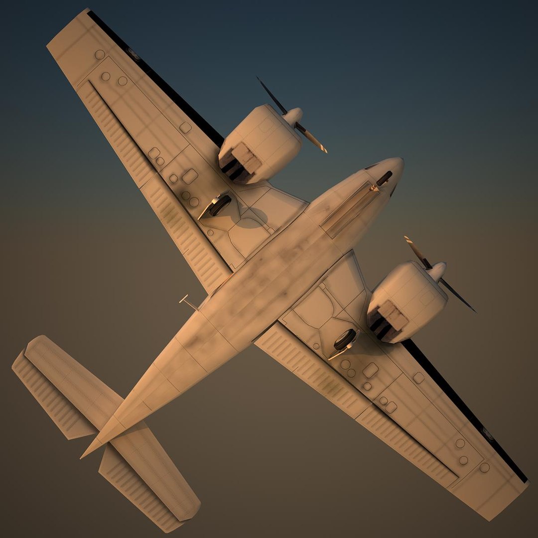 3d model beech 58 basic aircraft