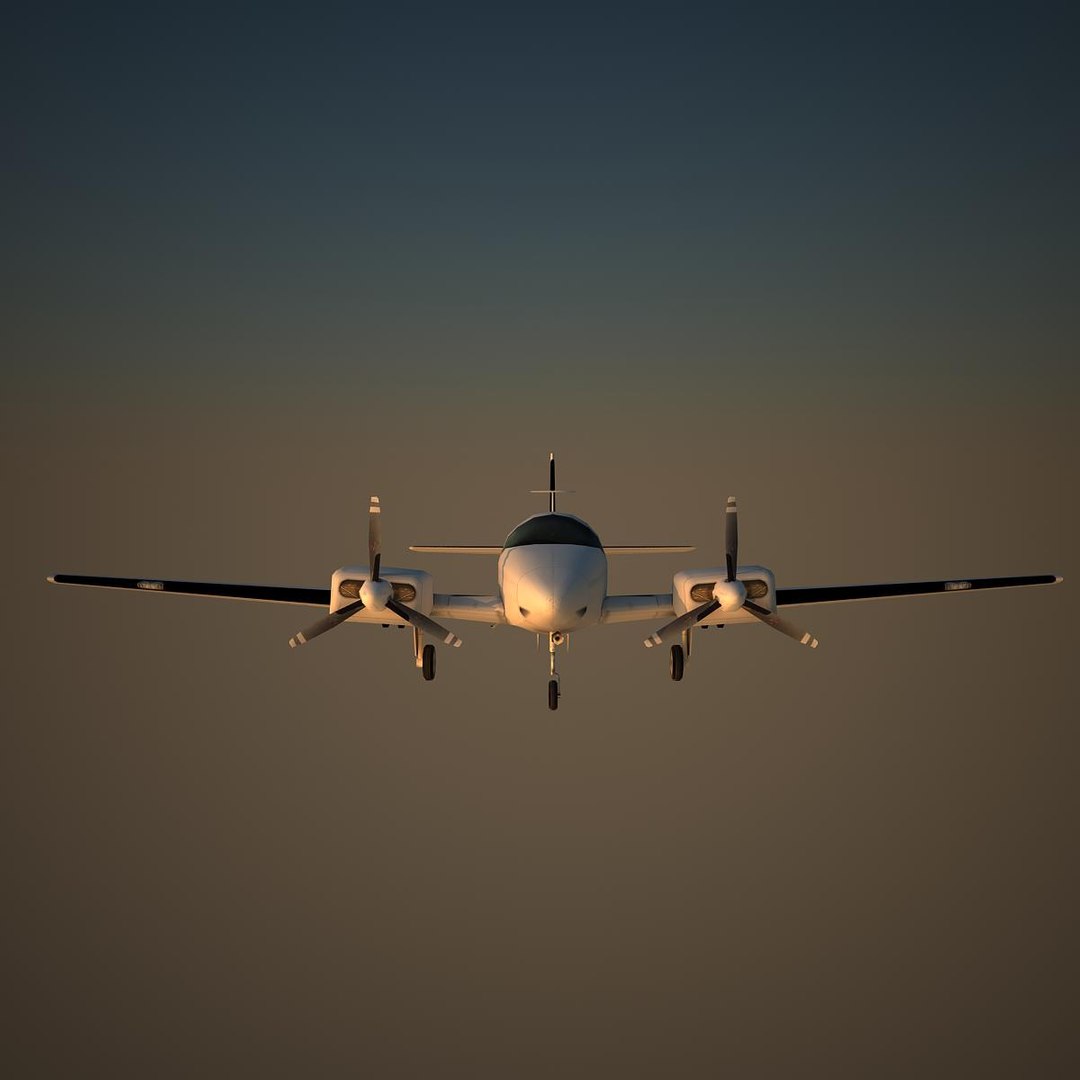 3d model beech 58 basic aircraft