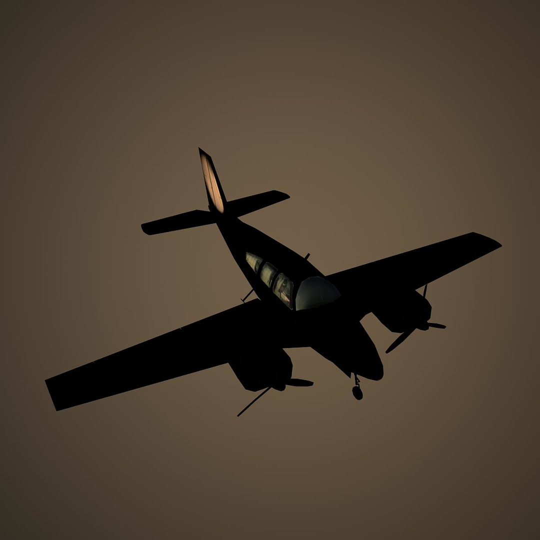 3d model beech 58 basic aircraft