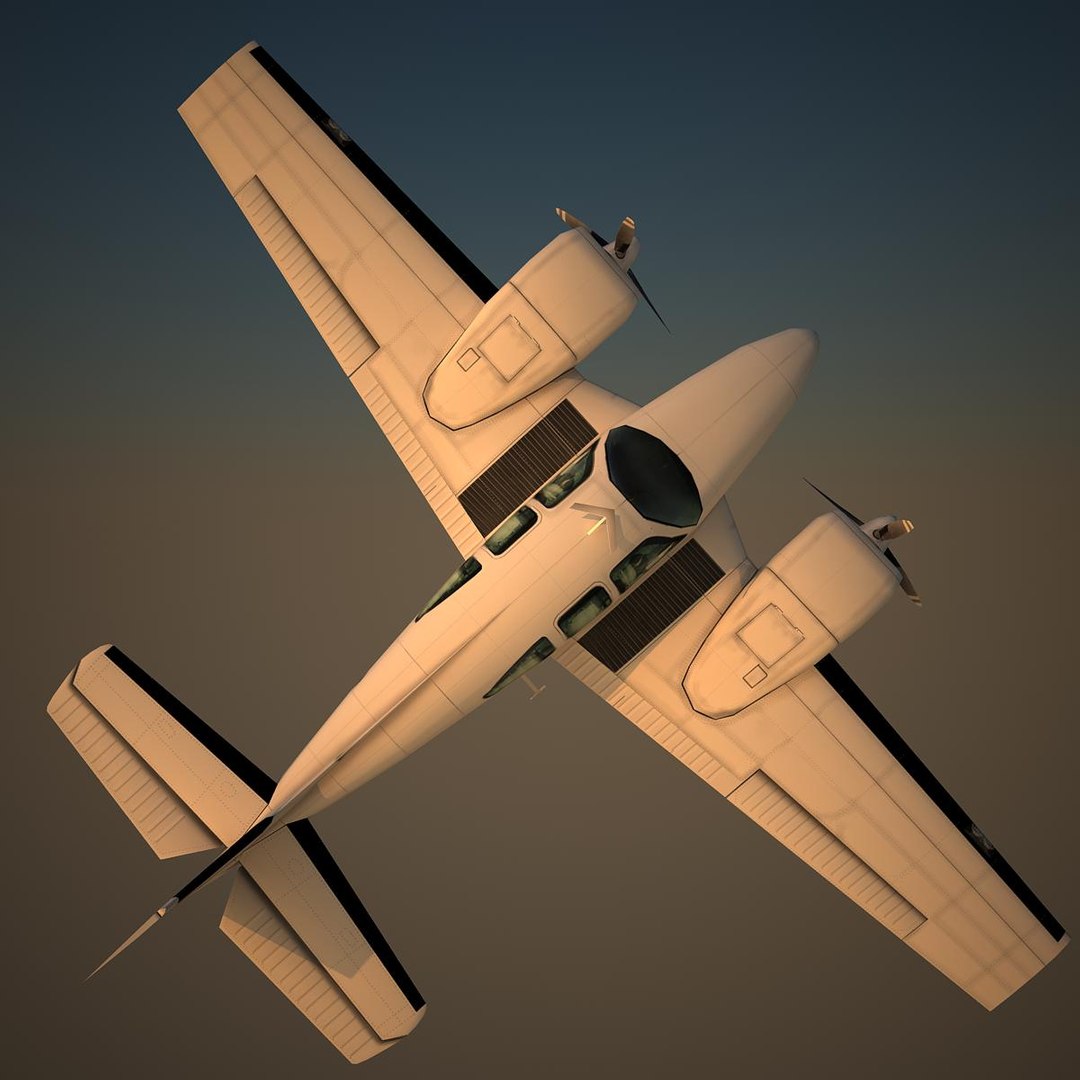 3d model beech 58 basic aircraft