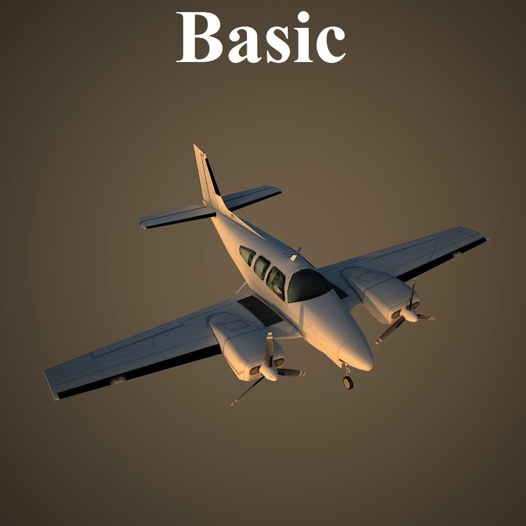 3d model beech 58 basic aircraft