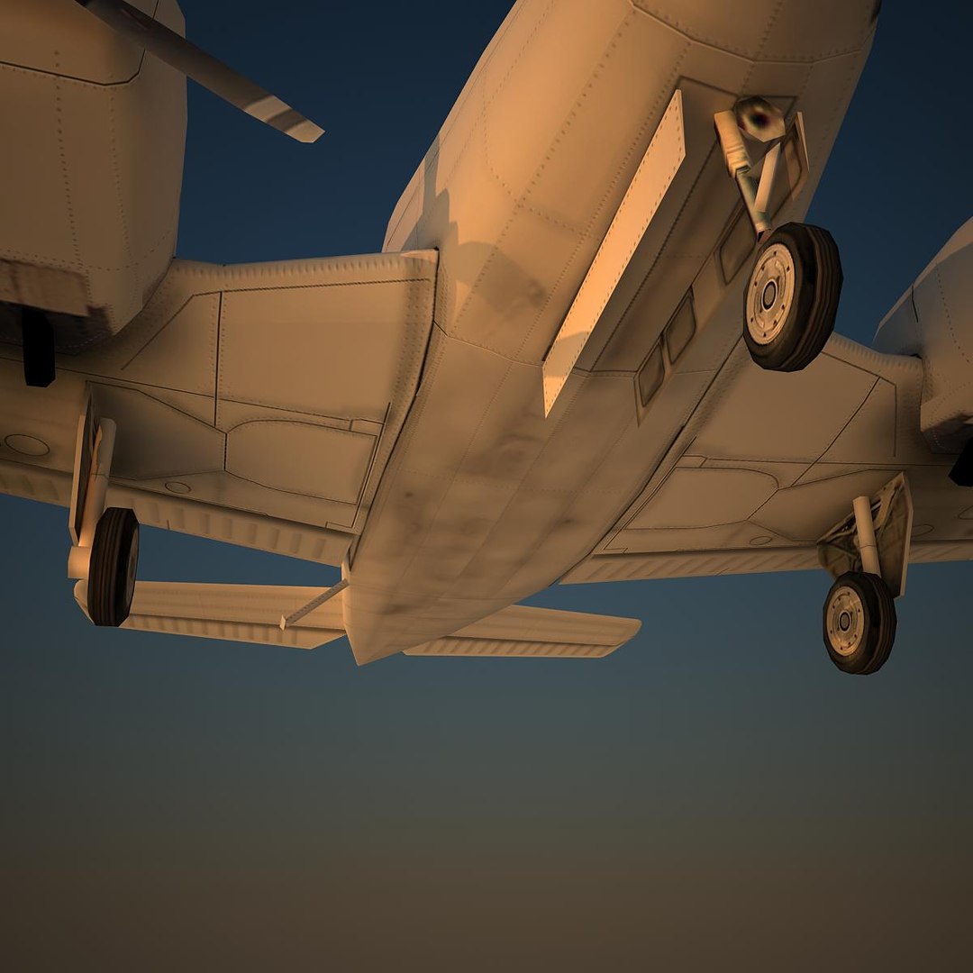 3d model beech 58 basic aircraft