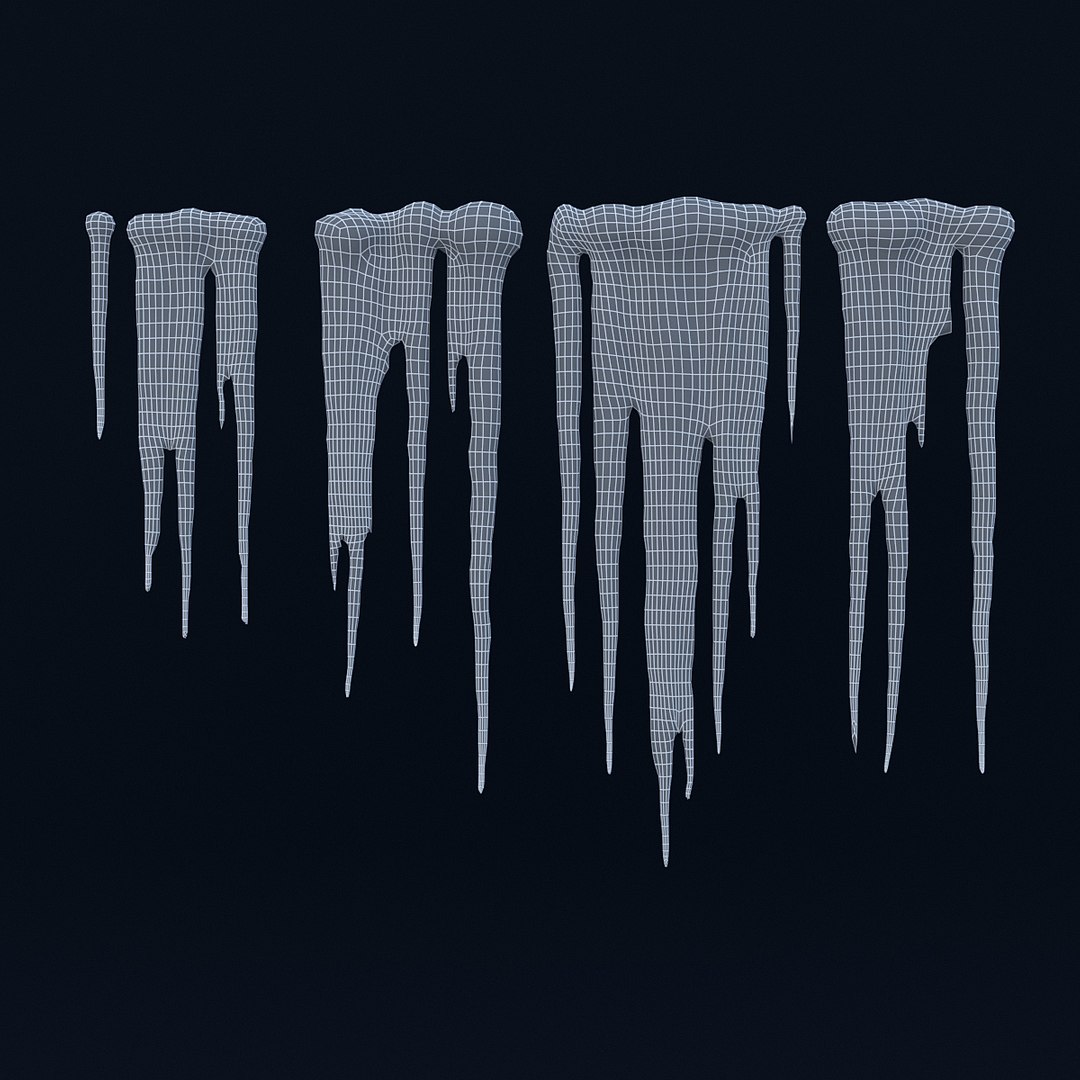 3d Model Icicle Set