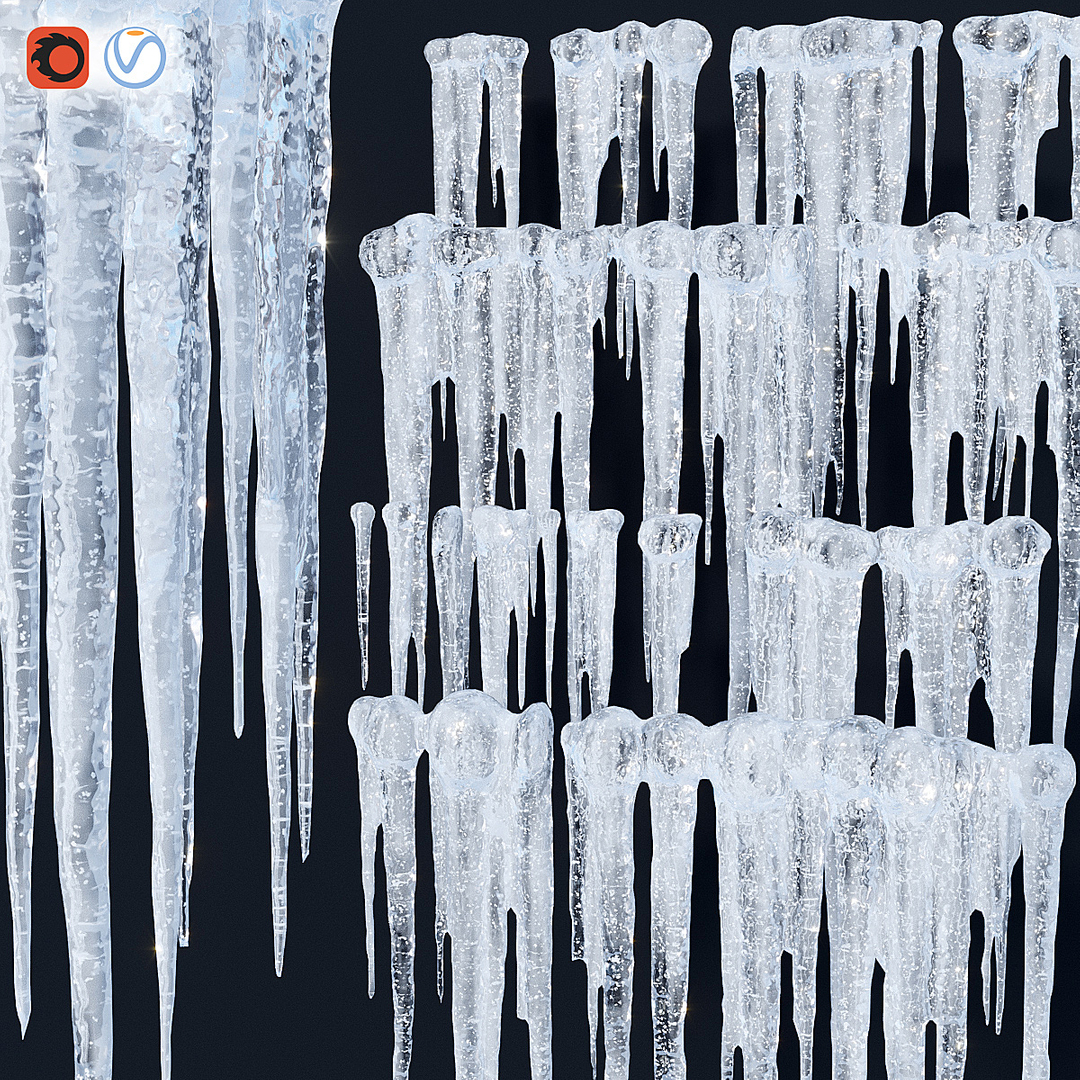 3d model icicle set