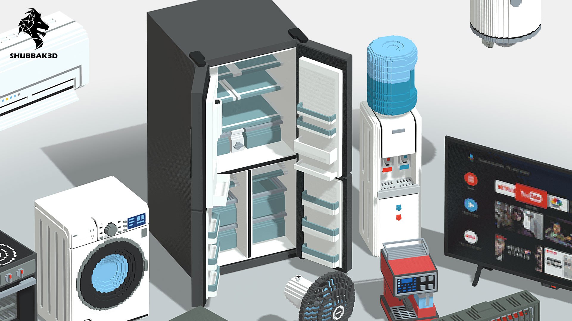 3D Voxel Electronics Pack 20 Items - TurboSquid 2022834