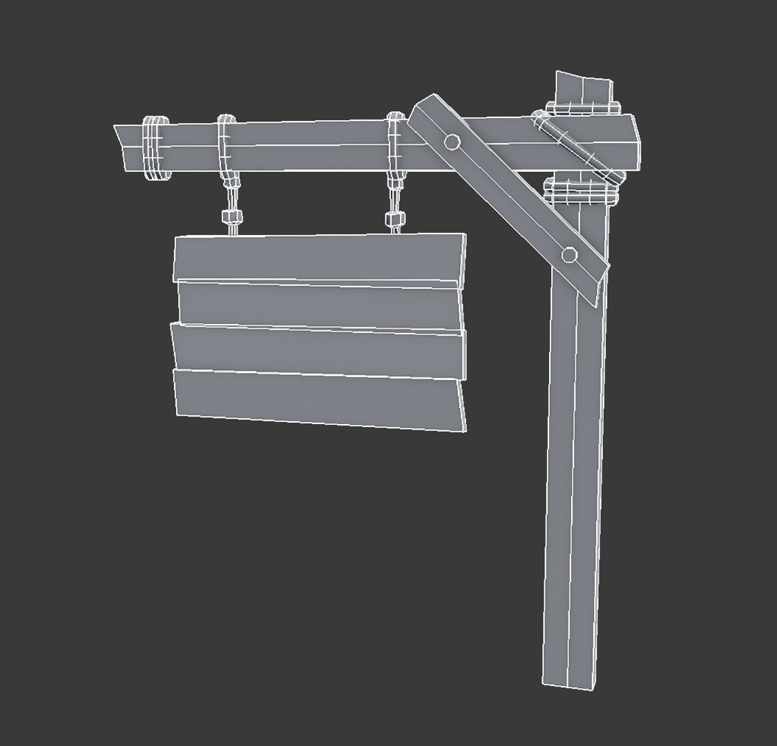 3D Hanging Wooden Sign - TurboSquid 1312215