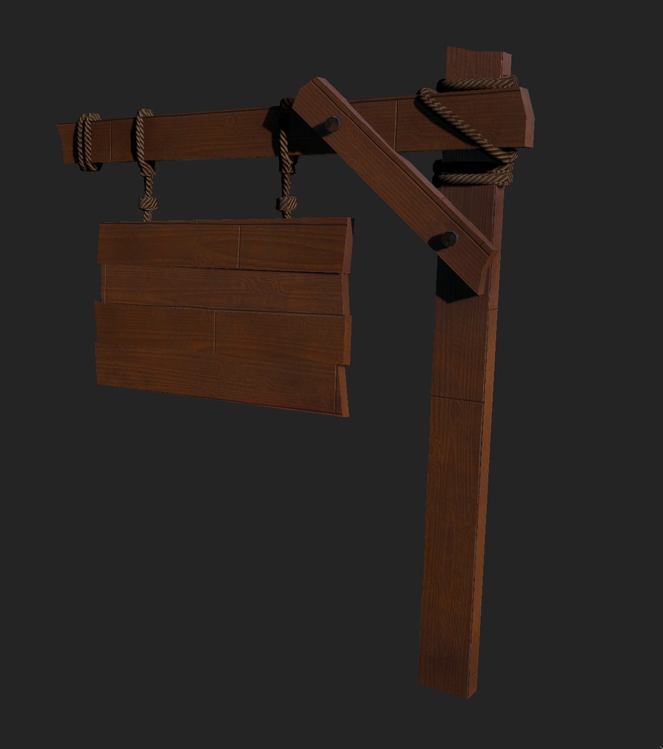 3D Hanging Wooden Sign - TurboSquid 1312215