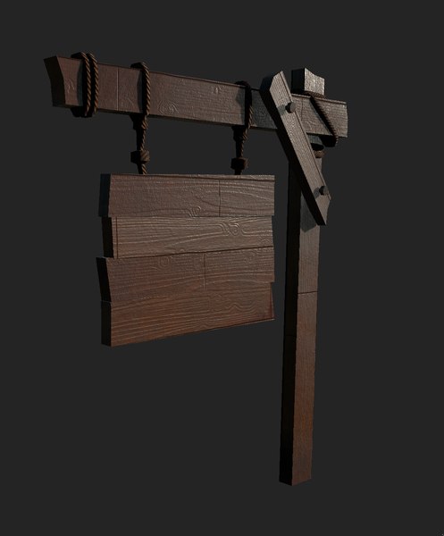 3D hanging wooden sign - TurboSquid 1312215