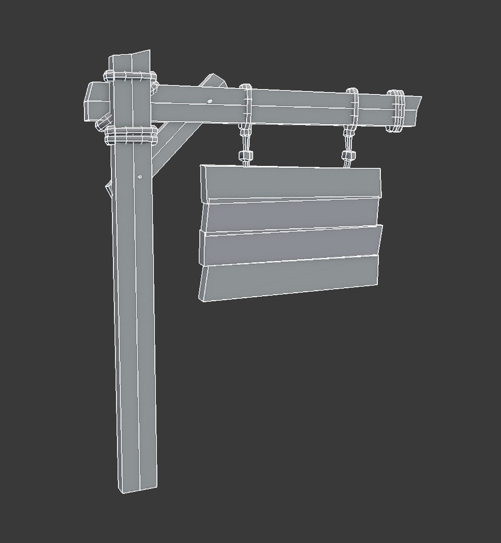 3D Hanging Wooden Sign - TurboSquid 1312215