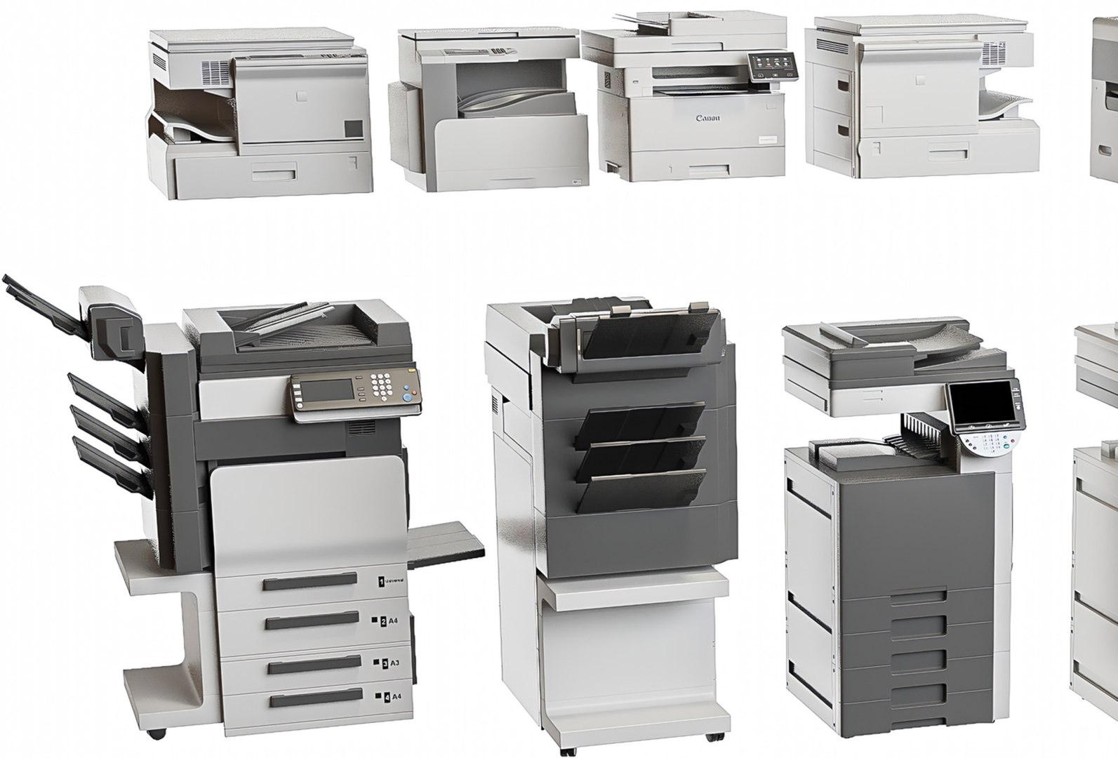 Printers And Copiers Printer And Copier Collection 3D Model ...