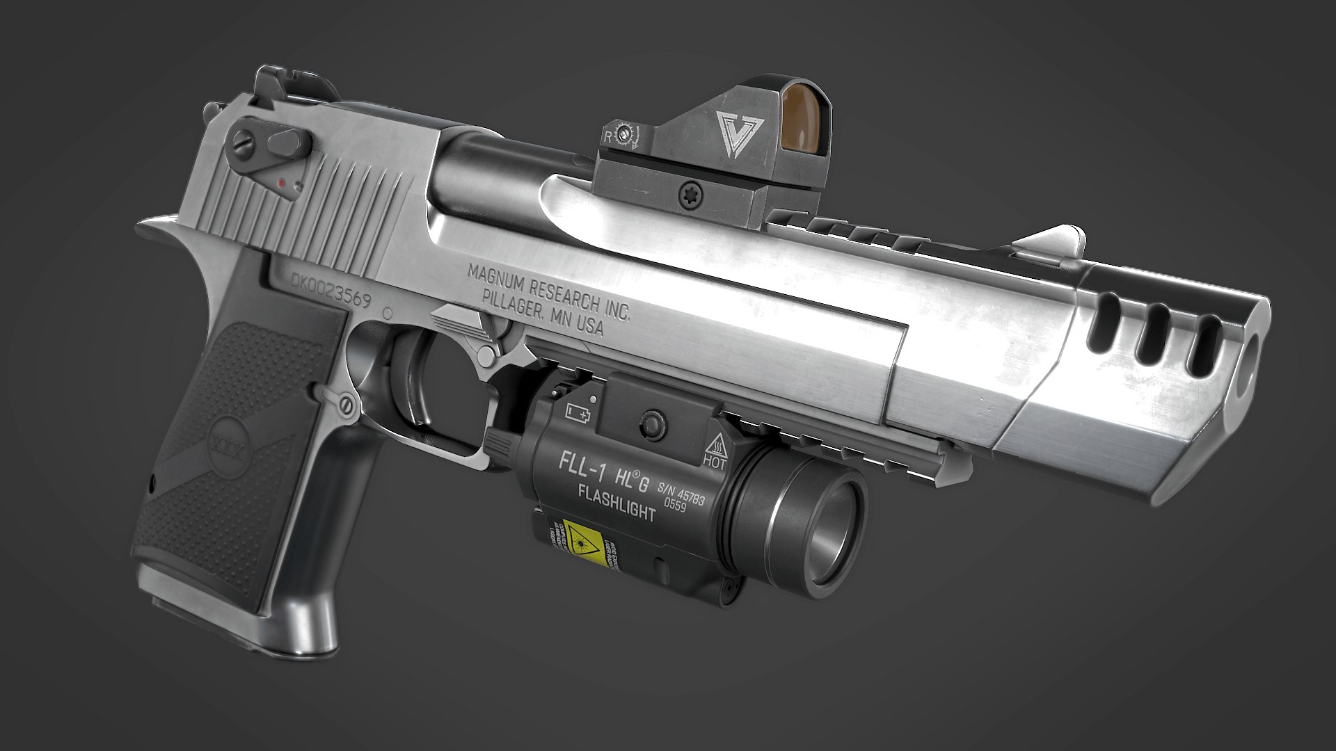 Desert Eagle With Modifications And Skins 3D Model - TurboSquid 1782568