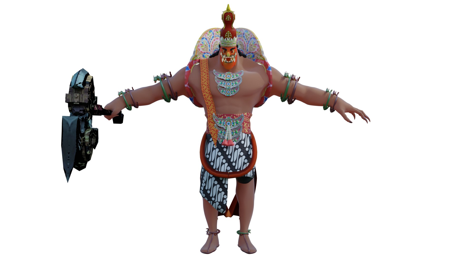 3D Rahwana Character Dewanagari Ravana Dasamuka - TurboSquid 2211086