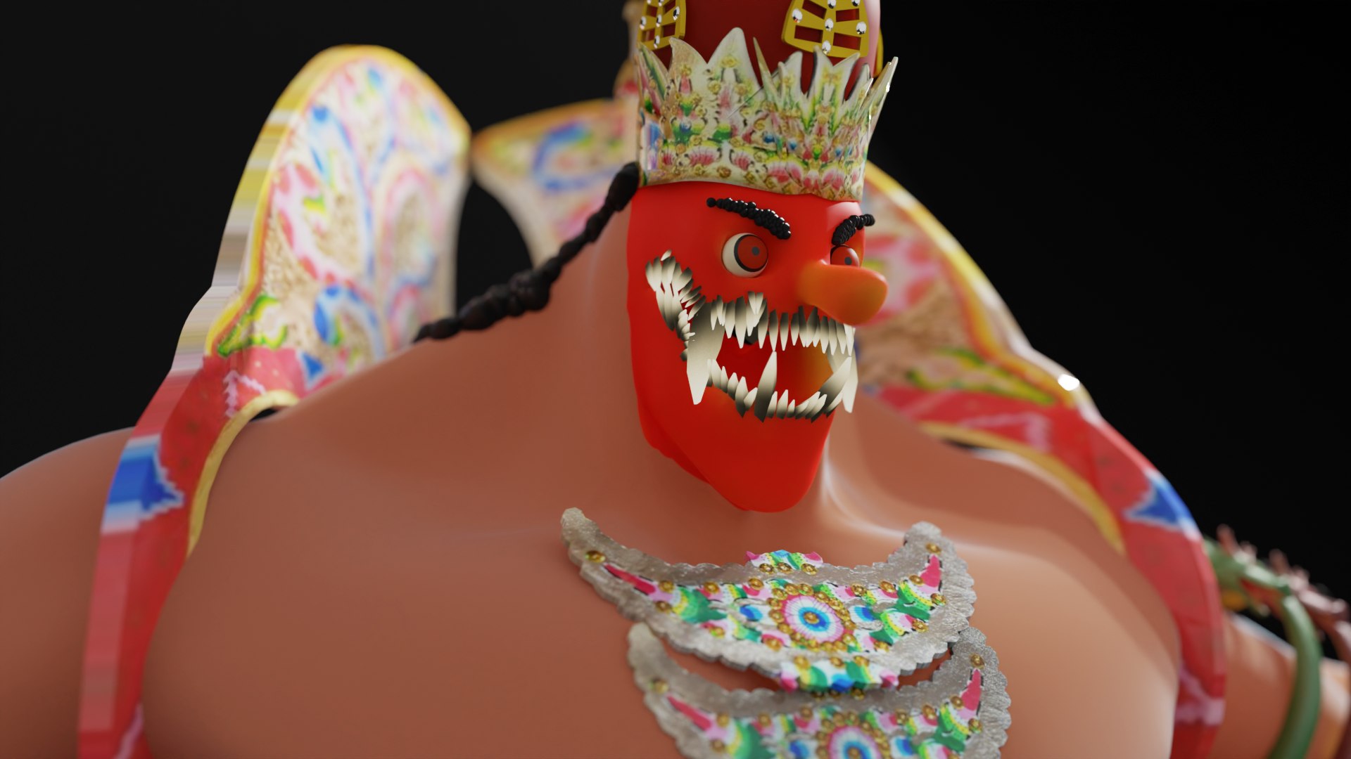 3D Rahwana Character Dewanagari Ravana Dasamuka - TurboSquid 2211086
