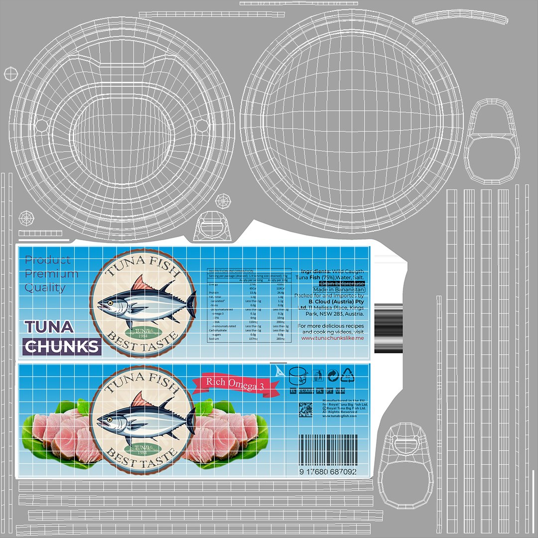 3D Canned Tuna Chunks - TurboSquid 2264403