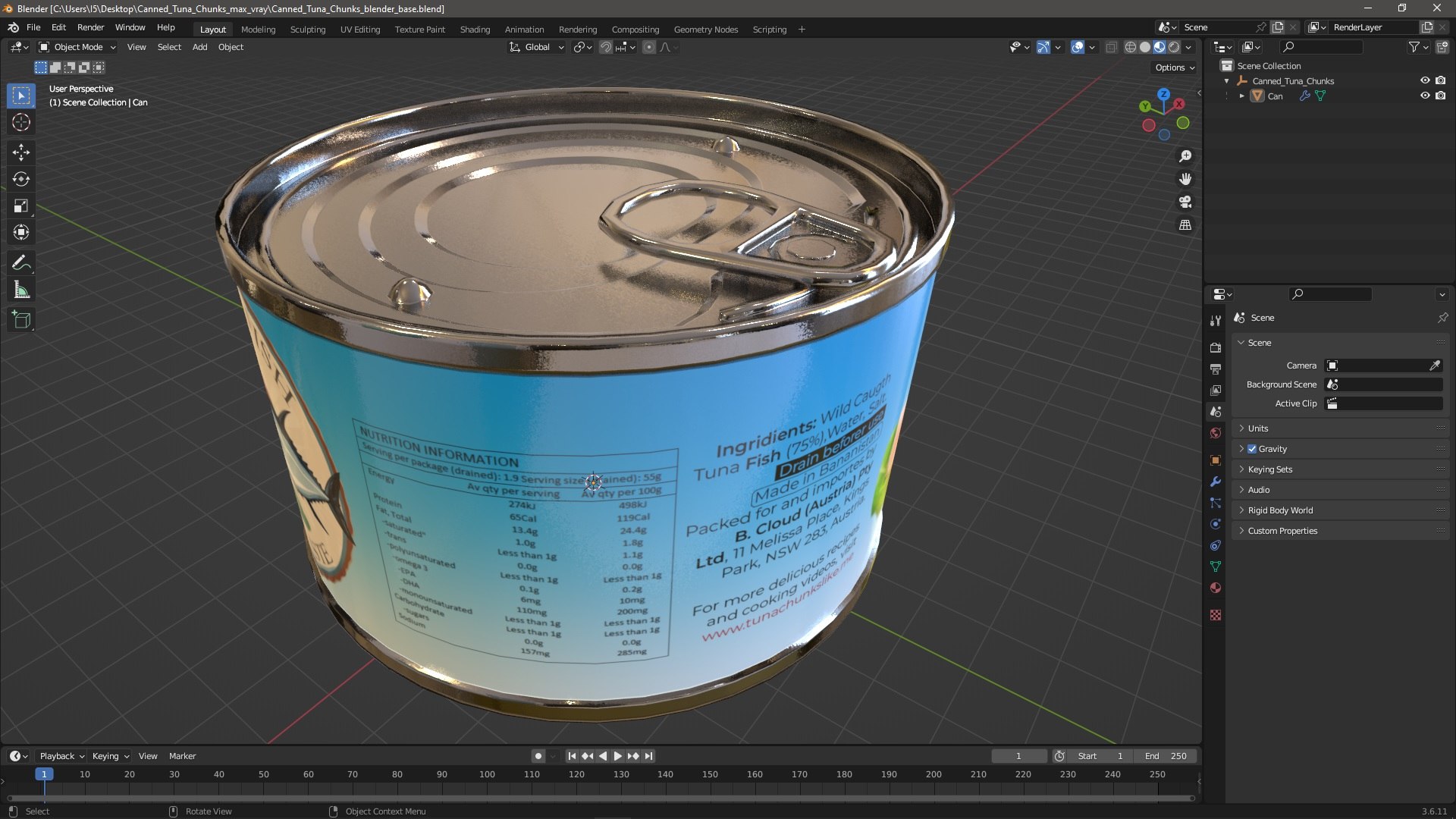 3D Canned Tuna Chunks - TurboSquid 2264403