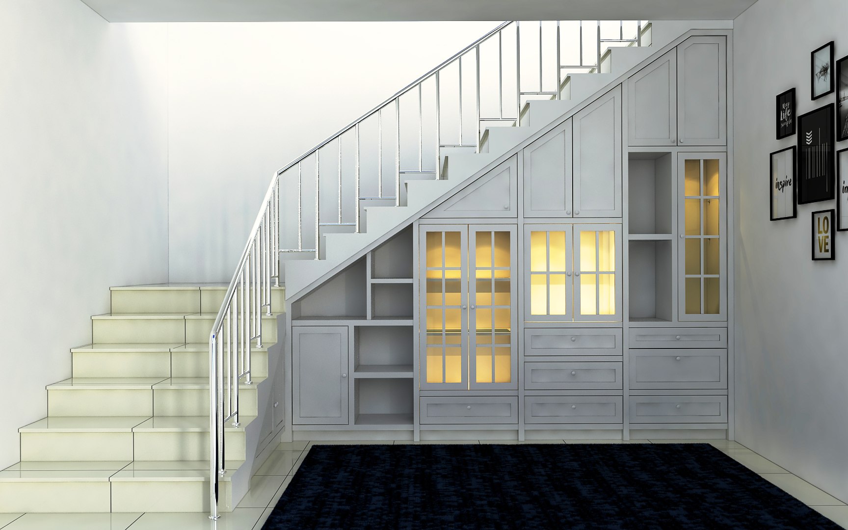 3D Model Stair Storage Sketchup - TurboSquid 1229073
