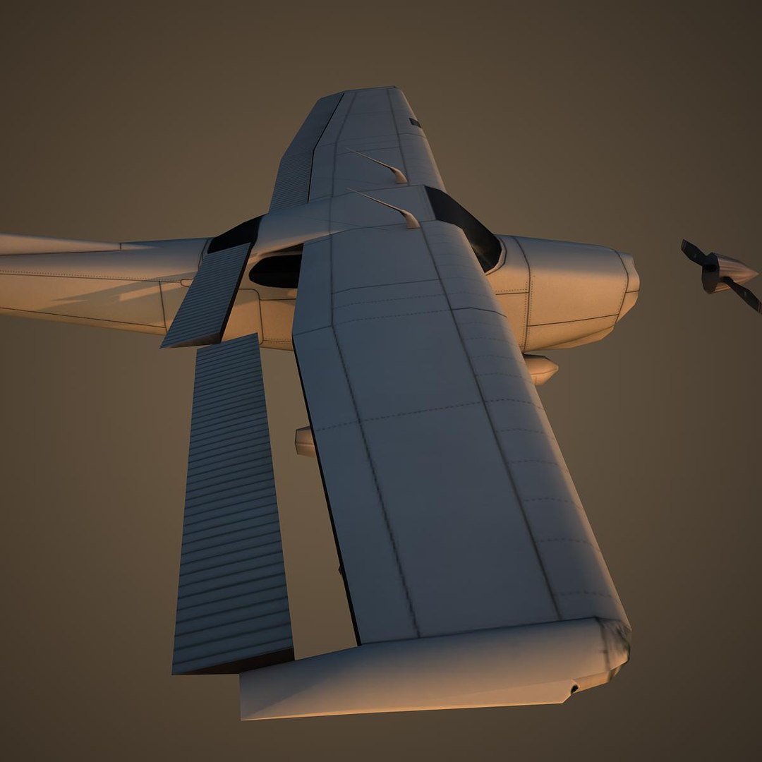 3d cessna 172 basic aircraft