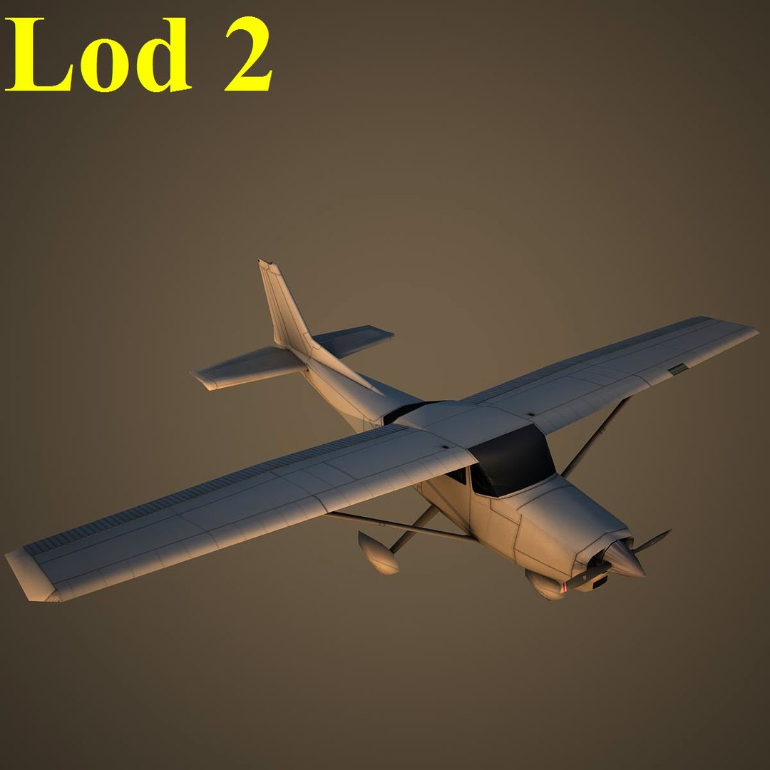 3d cessna 172 basic aircraft