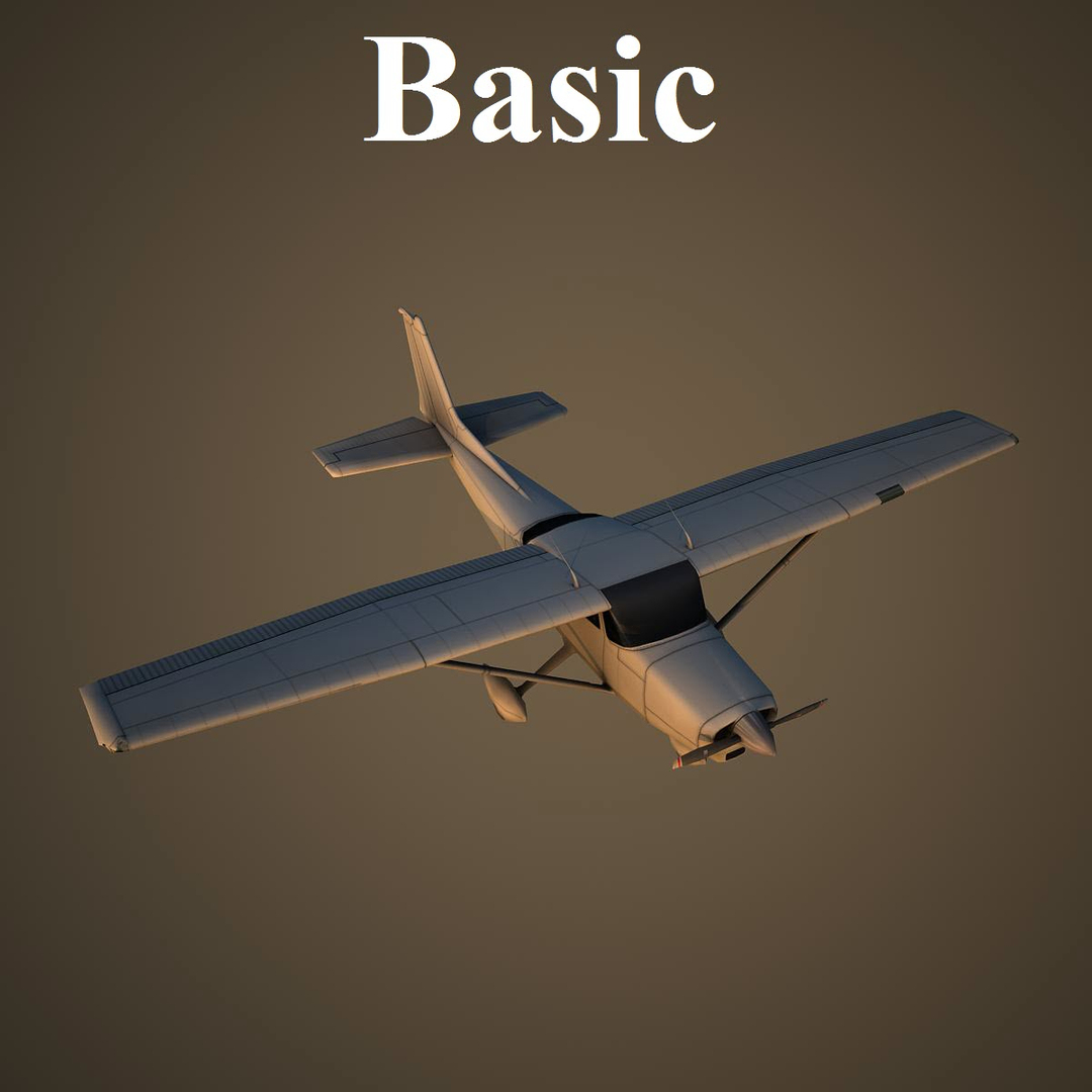3d cessna 172 basic aircraft