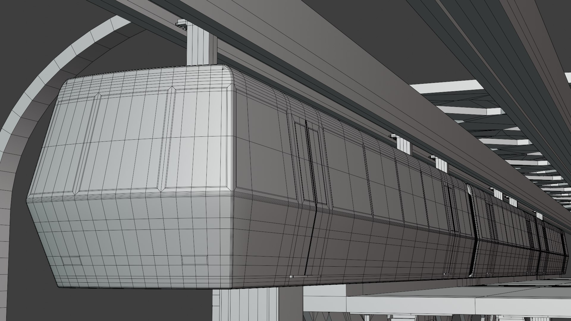 3D Model Elevated Train Station III - TurboSquid 2209042