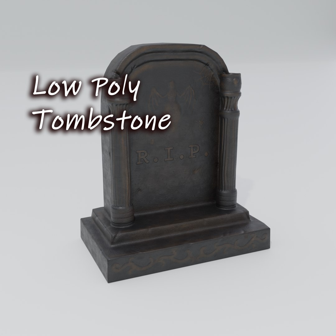 3D Low Poly Gothic Tombstone - TurboSquid 2023643